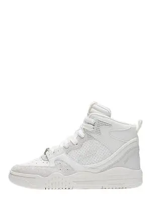 LI-NING High Top Lace-up Sneakers - White/beige
