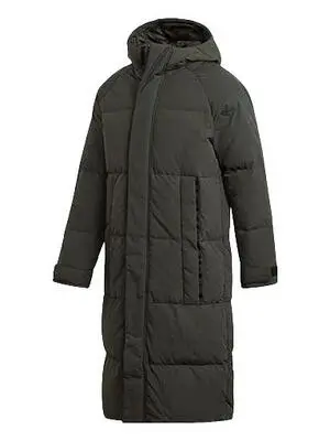 Adidas Hooded Padded Down Jacket - Dark Brown