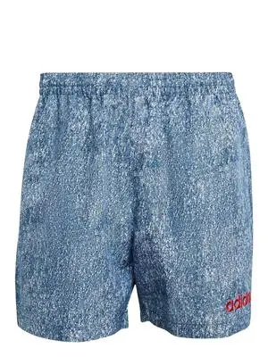Adidas Graphic Denim Shorts - White/dark Blue