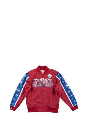 Mitchell & Ness X Nba Philadelphia 76ers Hook Warm Up Jacket - Red/blue