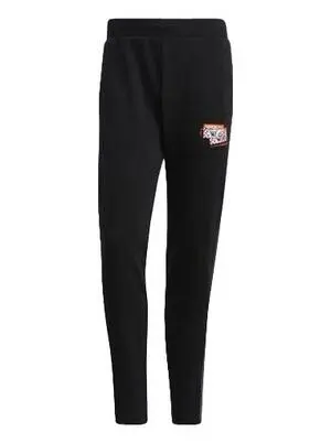 Adidas Ssfv5 Lw Tp Graffiti Printing Stripe Knit Sports Pants - Black