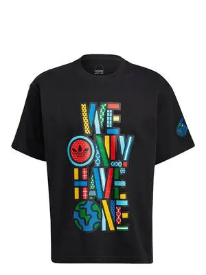 Adidas Originals Artist Tee Ss Colours Letter Printing Causual Sports Male - Black