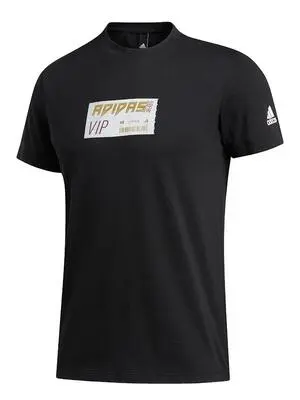 Adidas Gfx T Lng Logo Printing Sports Round Neck Short Sleeve - Black