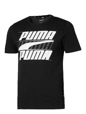 PUMA Round Neck Short Sleeve Rebel Basic - Black