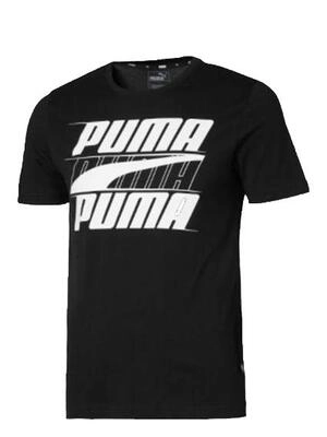 PUMA Round Neck Short Sleeve Rebel Basic - Black