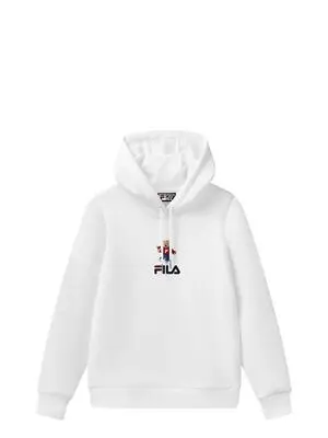 FILA Sports Pullover Hoodie With Graphic Detail - White
