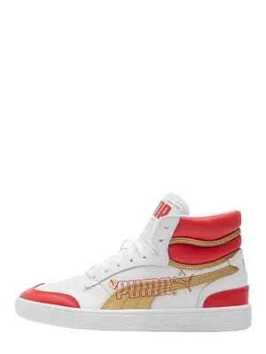 PUMA Ralph Sampson Mid Top Sneakers - White/red/gold