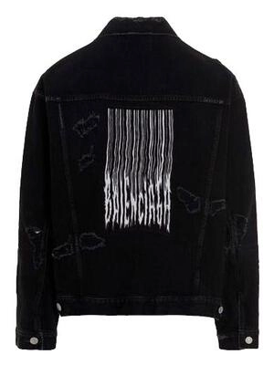 BALENCIAGA Balenciaga Barcode Destroyed Denim Jacket