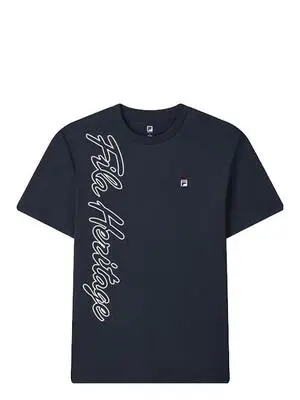 FILA Alphabet Printing Knit Short Sleeve - Blue