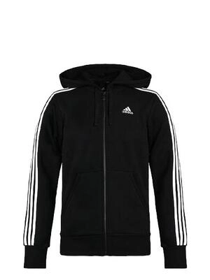 Adidas 3-stripes Fleece Hoodie - Black