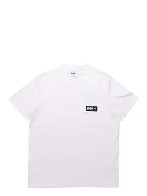 PUMA Fuslon Minimalistic Chest Alphabet Logo Label Short Sleeve - White