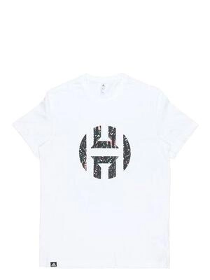 Adidas Harden Logo Tee Basketball Sports Short-sleeve Tee - White