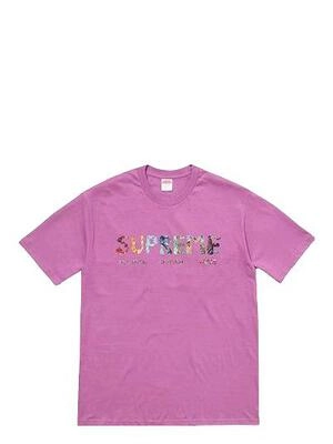 Supreme Ss18 Rocks Tee Light Purple Logo Tee - Lavender