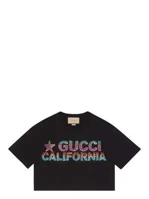 Gucci Jersey T-shirt With Sequin Embellishment - Black