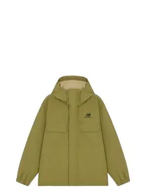 NEW BALANCE Logo Sports Hooded Jacket Green - Black
