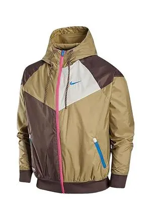 Nike Hooded Training Windbreaker Jacket - Grey/tan/multi-color
