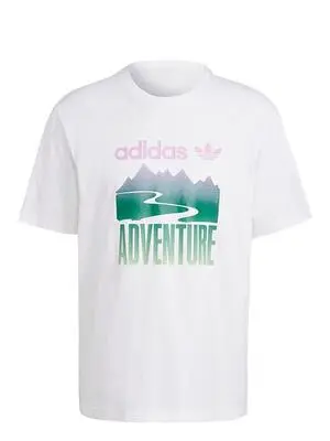 Adidas Originals Adv Mount Tee Retro Pattern Sports Short Sleeve - White
