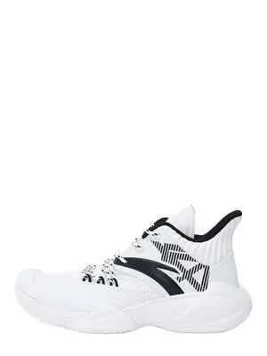 ANTA Mid-top Basketball Sneakers - White/black