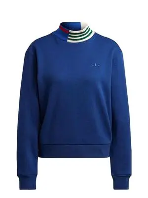 Adidas Ribbed Collar Sweatshirt - Blue