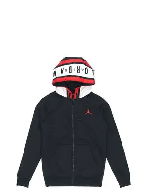 JORDAN Zip-up Hooded Jacket With Logo Detail - Black
