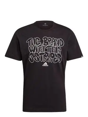 Adidas M Ddlbmb G T Alphabet Printing Sports Short Sleeve - Black