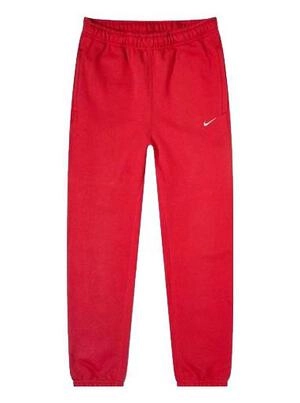 Nike Lab Logo Retro Classic Fleece Lined Bundle Feet Sports Pants - Red