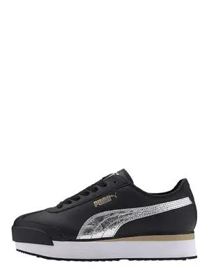 PUMA Roma Amor Metallic Platform Sneakers - Black/silver