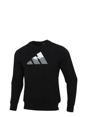 Adidas Crewneck Sweatshirt With Graphic Logo - Black