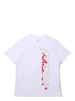 JORDAN Brand Ss Tee Black Reflective Logo Printing Short Sleeve - White