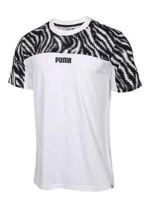 PUMA Short Sleeve Colorblocked Zebra Print T-shirt - Black