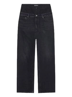 Balenciaga Double Waistband Pants - Black