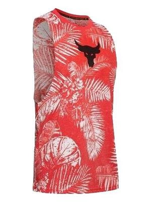 Under Armour Project Rock Aloha Camo Tank Top - Red/white