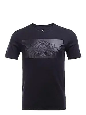 JORDAN Logo Print Crew-neck Short Sleeve - Black