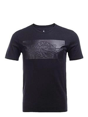 JORDAN Logo Print Crew-neck Short Sleeve - Black