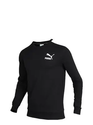PUMA T7 Crewneck Fleece-lined Sweatshirt - Black
