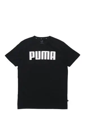 PUMA Alphabet Logo Printing Round Neck Short Sleeve - Black