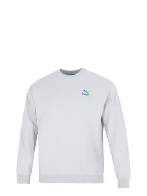 PUMA Logo Crew Neck Sweatshirt - Grey/blue