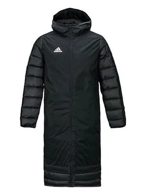 Adidas Long Hooded Down Jacket - Black/black