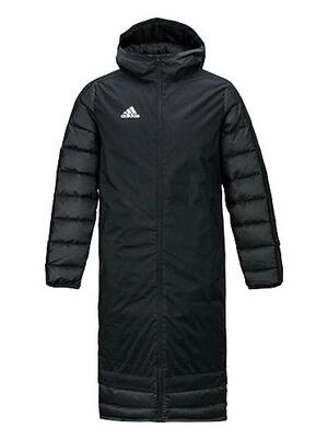 Adidas Long Hooded Down Jacket - Black/black