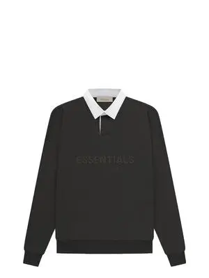 Fear Of God Ss23 Waffle Long Sleeve Polo Shirt - Black