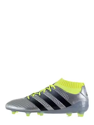 Adidas Ace 16.1 Primeknit Fg Athletic Cleats - Silver Metallic/core Black/sonic Yellow