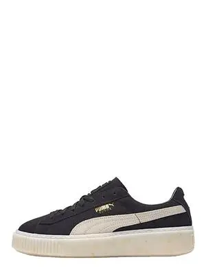 PUMA Suede Platform Sneakers - Blackwhitegold
