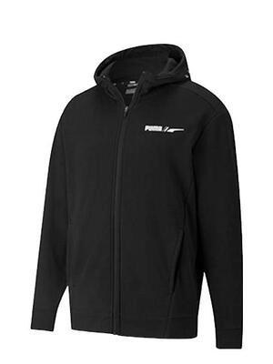 PUMA Winterized Logo Sports Fleece Lined Hooded Jacket - Black