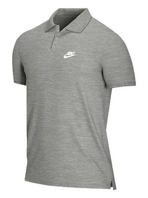 Nike Lapel Short Sleeve Gray Polo Shirt - Grey