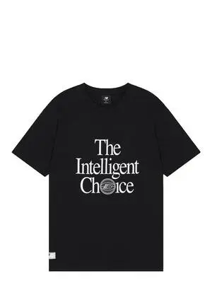 NEW BALANCE Alphabet Printing Sports Round Neck Pullover Short Sleeve - Black