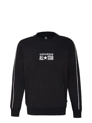 CONVERSE Chuck Taylor All Star Track Crew Fleece Sweatshirt Asia Sizing - Black