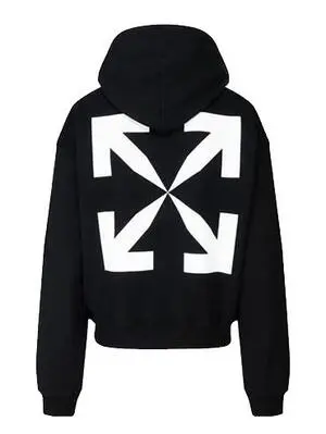 Off-White Printed Hooded Sweatshirt - Black