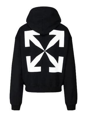 Off-White Printed Hooded Sweatshirt - Black