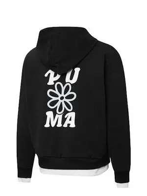 PUMA Layered Printed Hoodie - Black