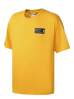 PUMA Culture Makertee Black Loose Sports Round Neck Short Sleeve - Yellow